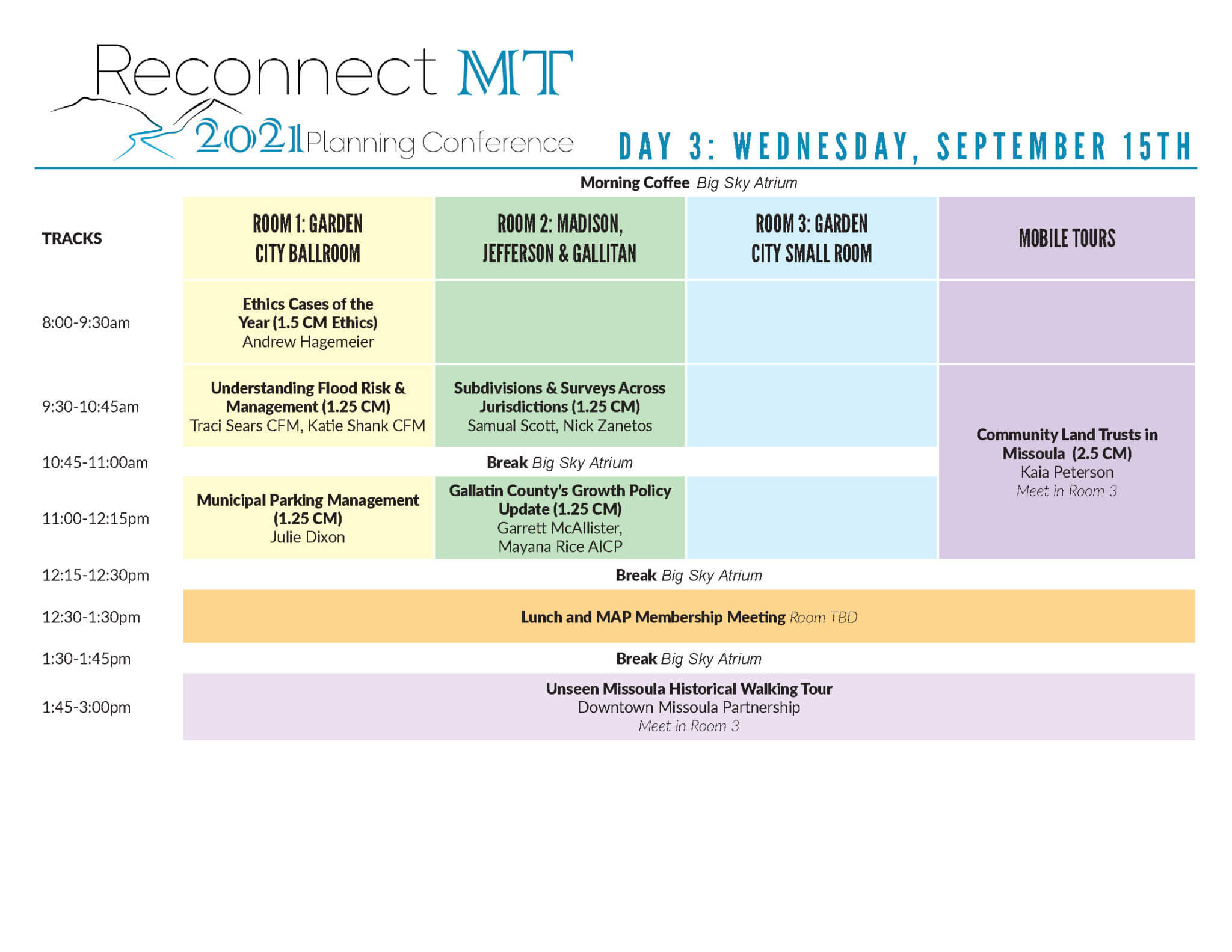 Conference Agenda - MAP 2021 - Montana Association of Planners